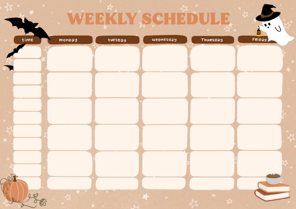 fall class schedule templates – Talea Charlotte